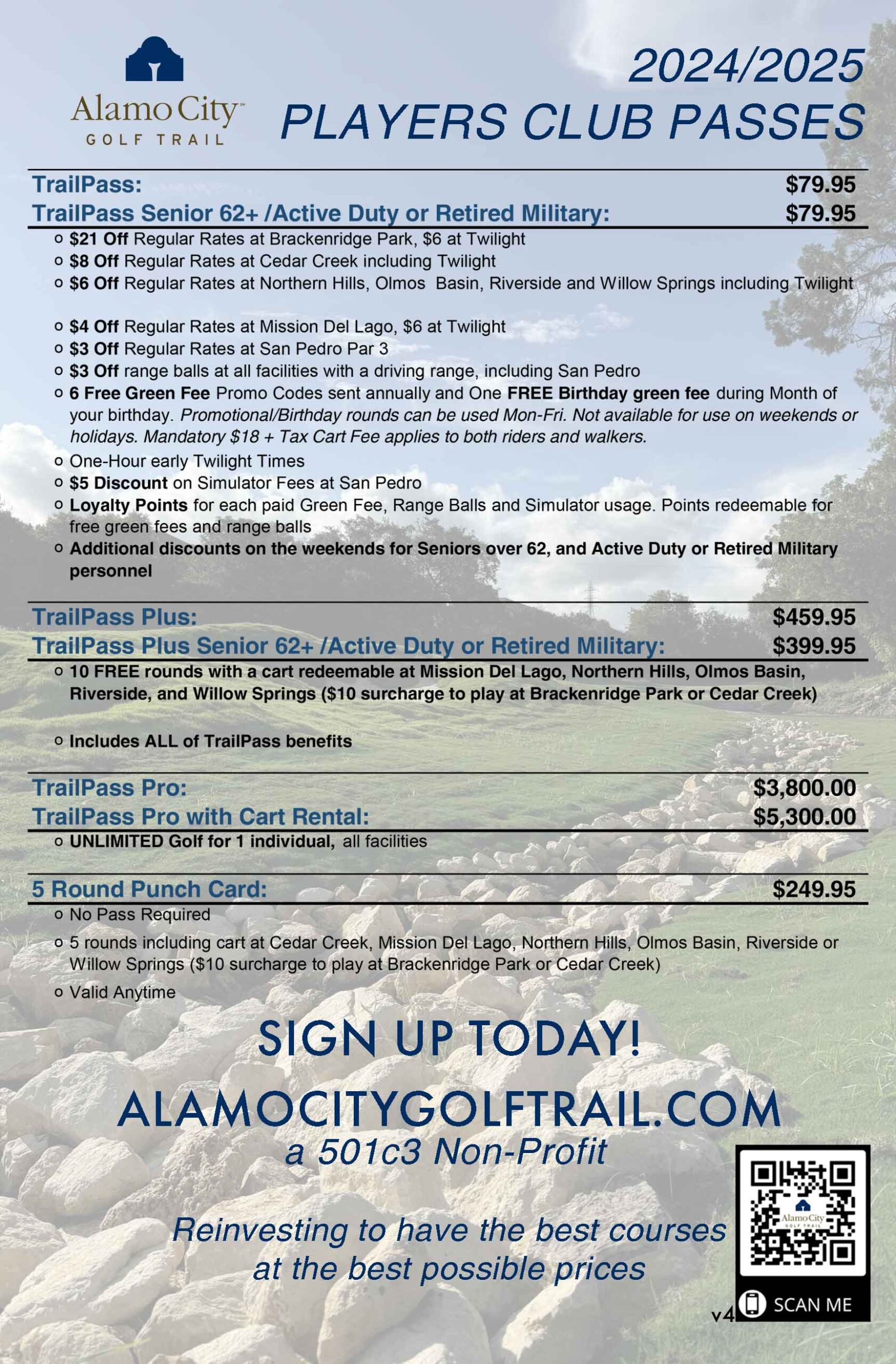 2024/2025 Green Fees and Players Club Pricing - Alamo City Golf Trail